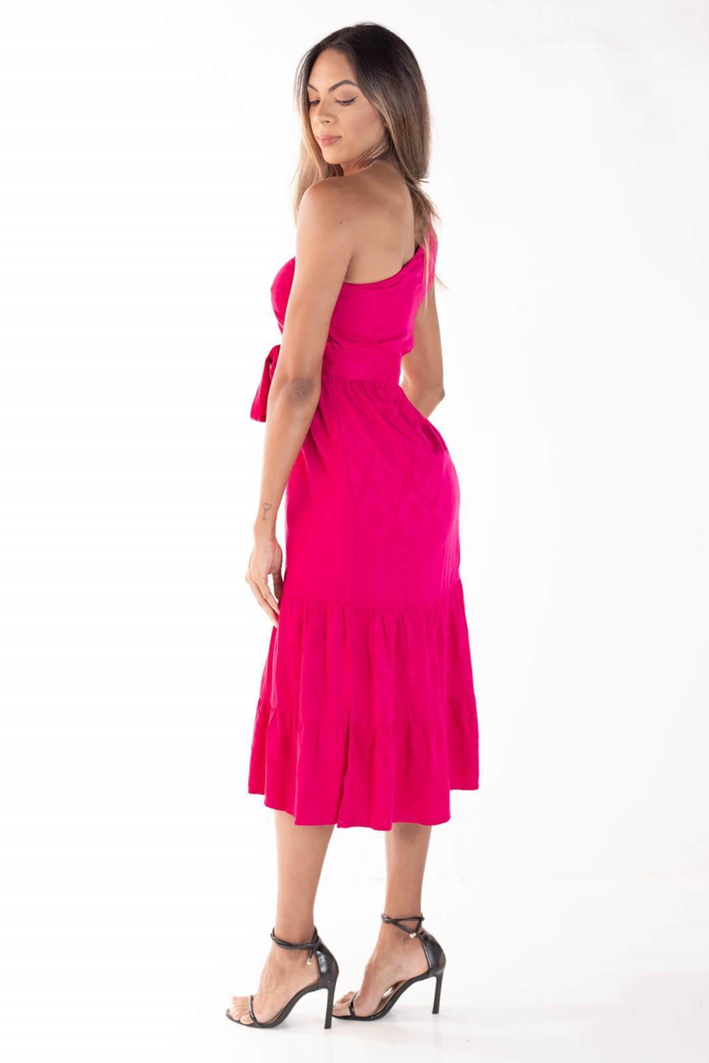 Vestido Dwz Um Ombro Longo - Vestido Dwz Um Ombro Longo - DWZ